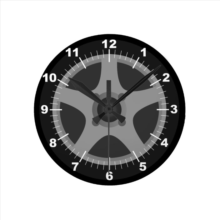 Personalized Tire and Rim Round Clock | Zazzle.com