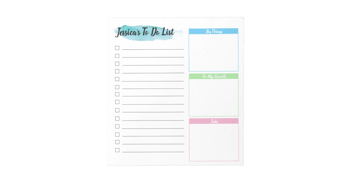 Personalized To do list - Break down boxes Notepad | Zazzle