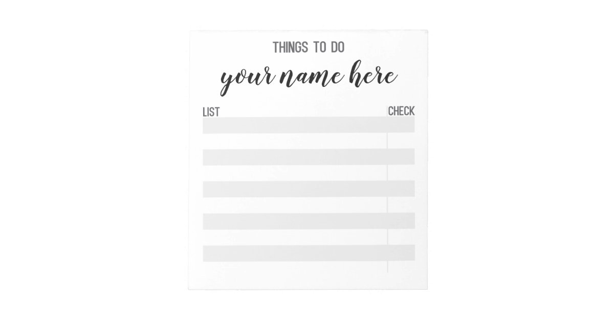 Personalized To Do List Notepad | Zazzle