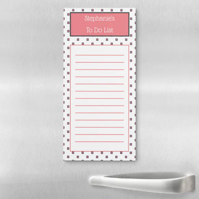 Personalized To Do List Pink Magnetic Notepad | Zazzle