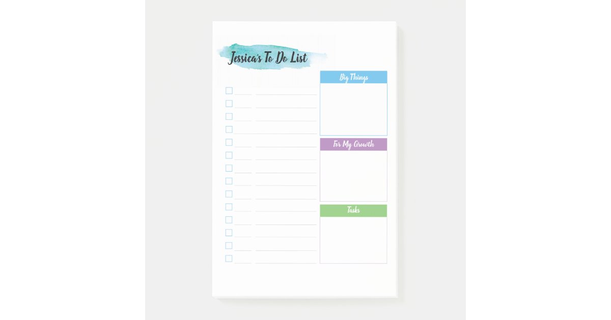 Personalized "to do list" - productivity driven post-it notes | Zazzle