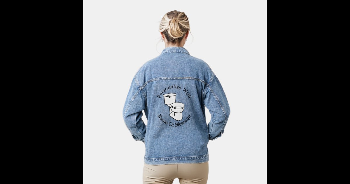 PERSONALIZED Toilet Graphic Denim Jacket | Zazzle