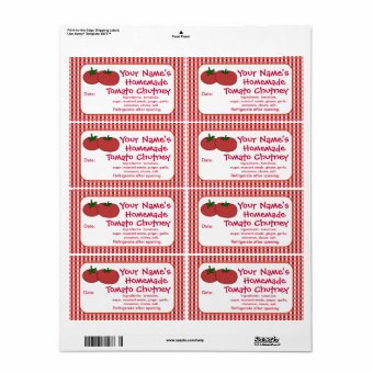 Personalized Tomatoes Sauce Jam Canning Jar Labels | Zazzle
