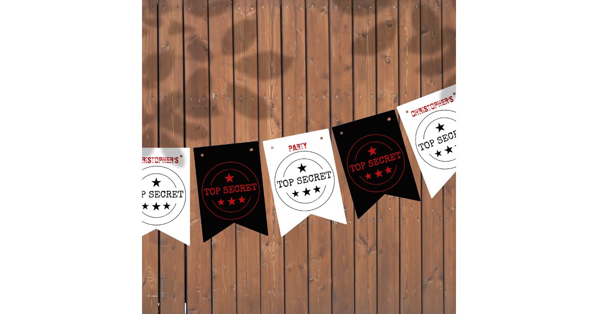 Personalized Top Secret Party Bunting Flags | Zazzle