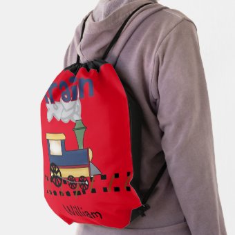 Personalized Train Drawstring Bag | Zazzle
