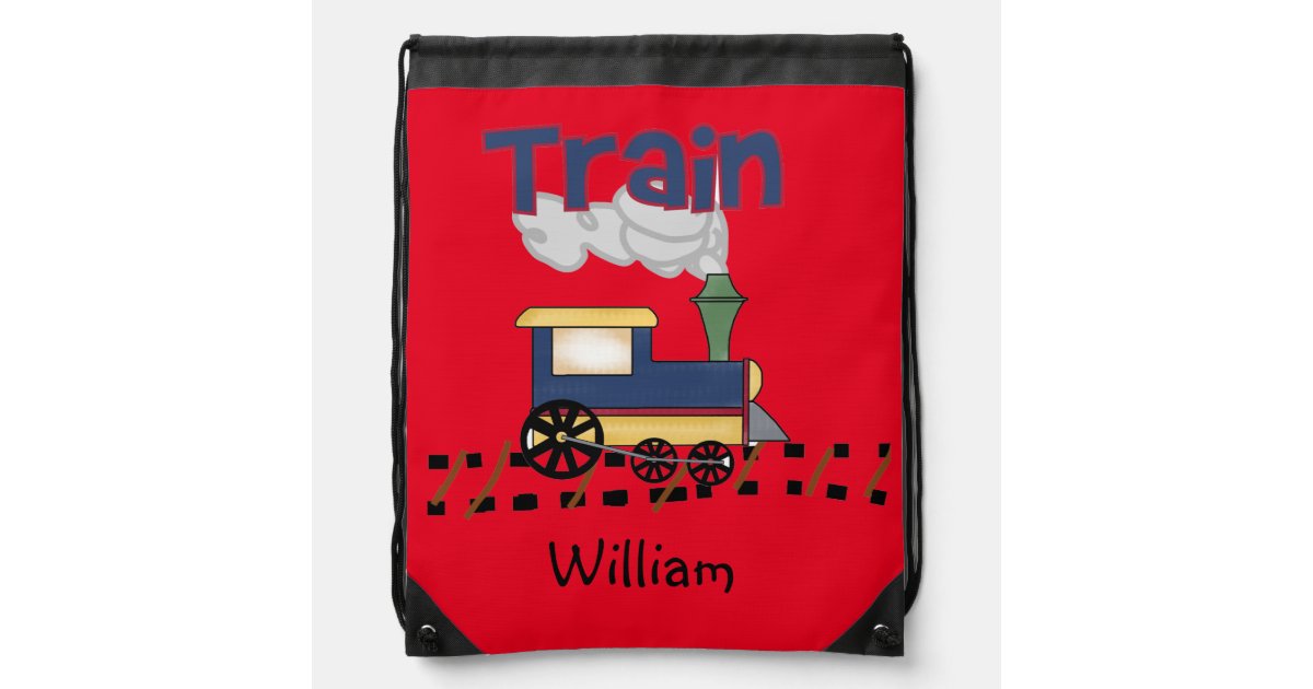 Personalized Train Drawstring Bag | Zazzle
