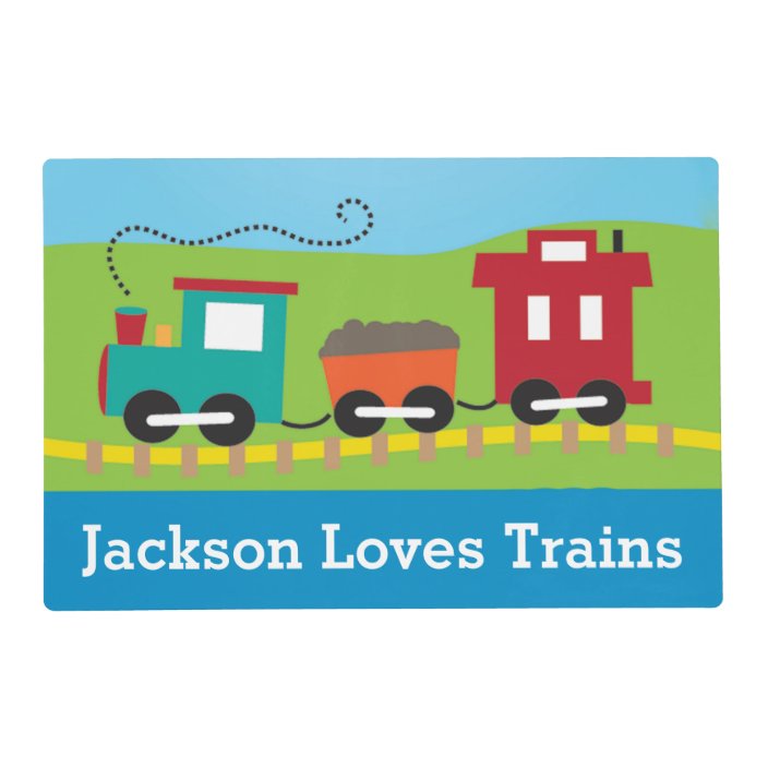 Personalized Train Playmat Placemat | Zazzle.com