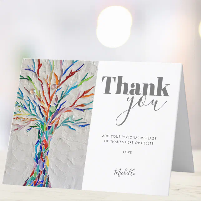 Personalized Tree Of Life Thank You Card | Zazzle