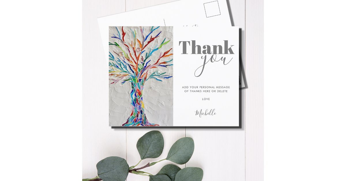 Personalized Tree of Life Thank You Postcard | Zazzle
