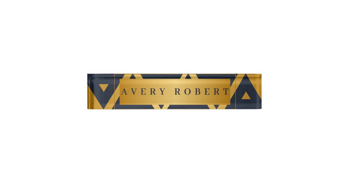 Personalized Triangle Geometric pattern Desk Name Plate | Zazzle