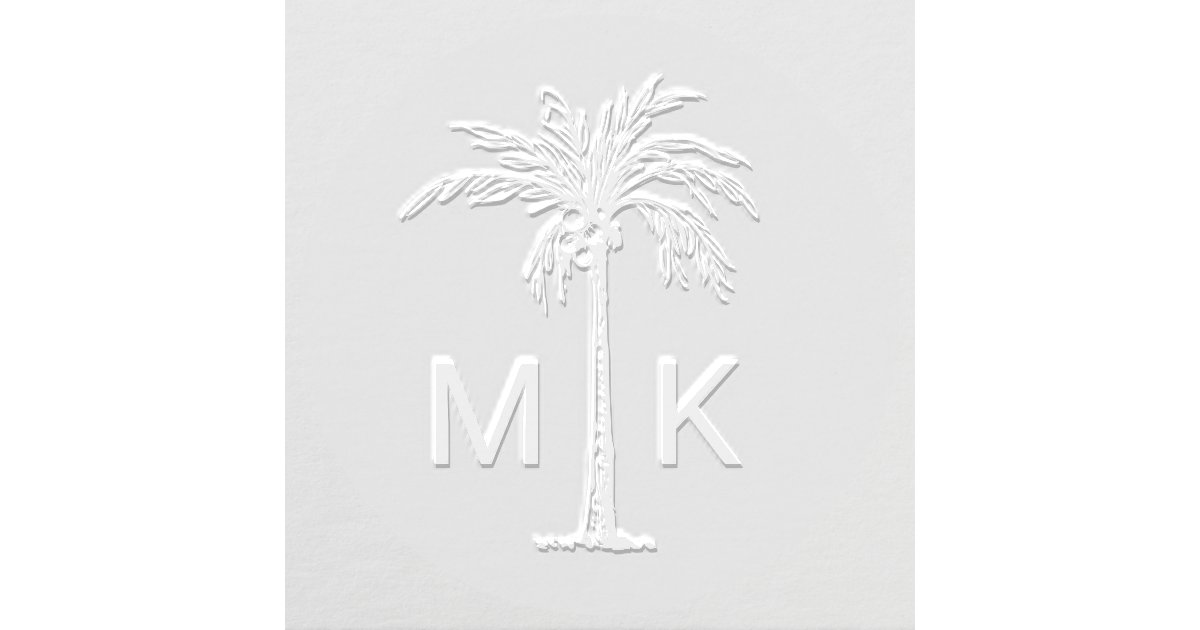 Personalized Tropical Palm Tree Monogram Embosser | Zazzle
