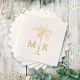 Personalized Tropical Palm Tree Monogram Foil Napkins | Zazzle