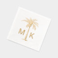 Personalized Tropical Palm Tree Monogram Foil Napkins | Zazzle