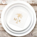 Personalized Tropical Palm Tree Monogram Foil Napkins | Zazzle