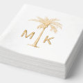 Personalized Tropical Palm Tree Monogram Foil Napkins | Zazzle