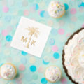 Personalized Tropical Palm Tree Monogram Foil Napkins | Zazzle