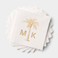 Personalized Tropical Palm Tree Monogram Foil Napkins | Zazzle