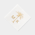 Personalized Tropical Palm Tree Monogram Foil Napkins | Zazzle