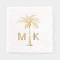 Personalized Tropical Palm Tree Monogram Foil Napkins | Zazzle