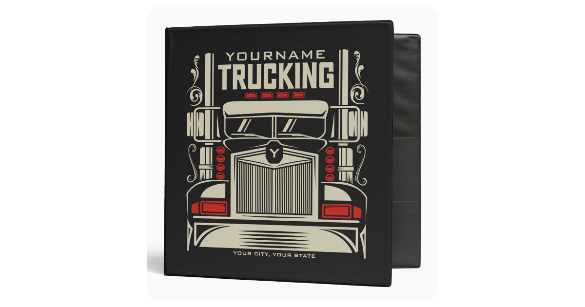 Personalized Trucking 18 Wheeler BIG RIG Trucker 3 Ring Binder | Zazzle