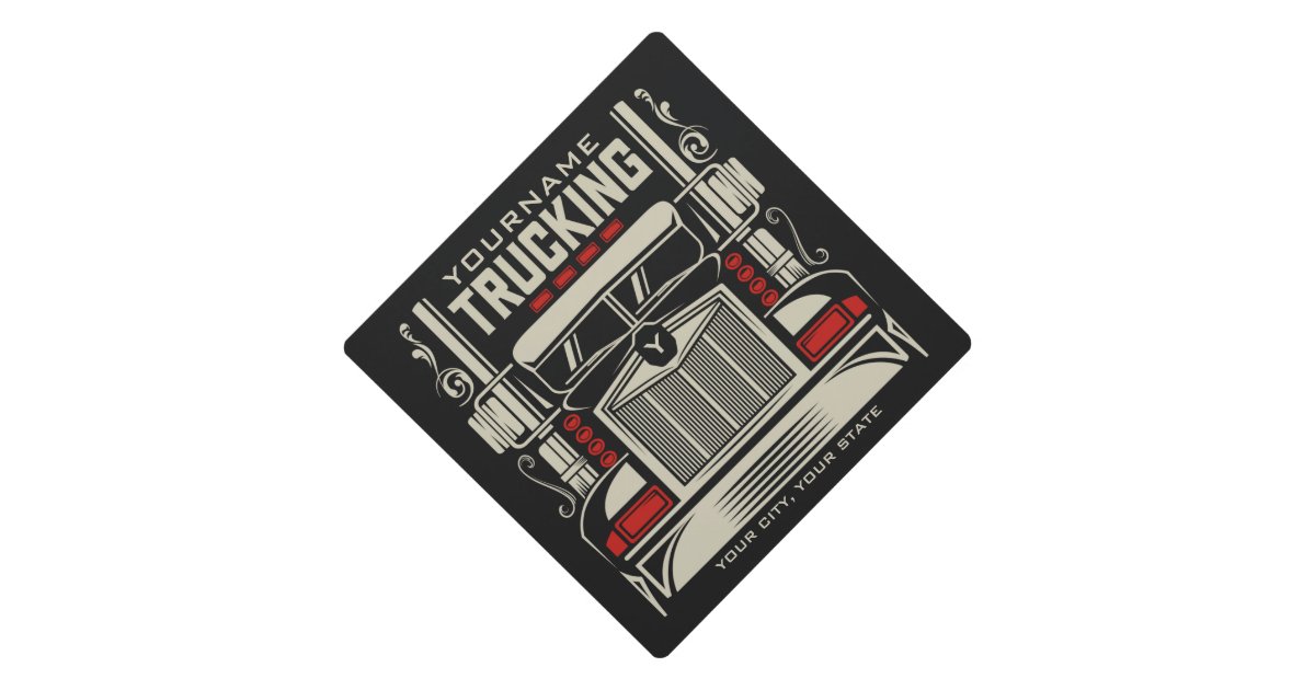 Personalized Trucking 18 Wheeler BIG RIG Trucker Graduation Cap Topper ...