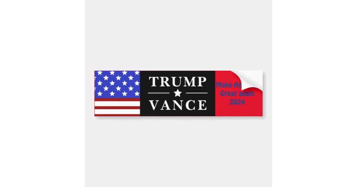 Personalized Trump Vance 2024 Bumper Sticker | Zazzle