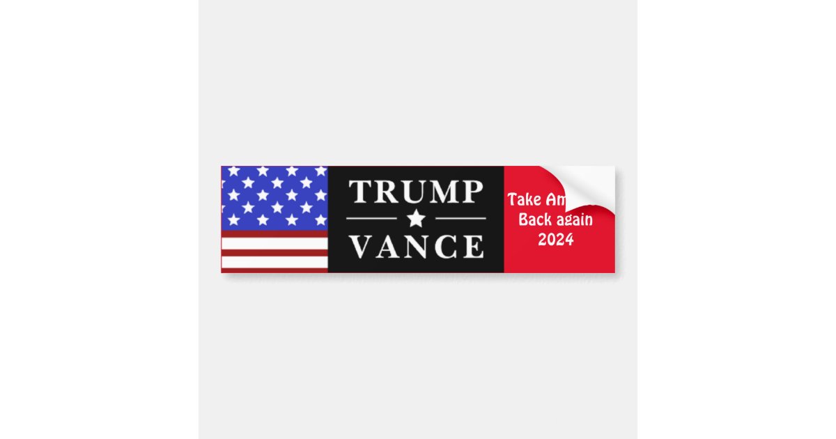 Personalized Trump Vance 2024 Bumper Sticker | Zazzle