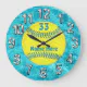 PERSONALIZED Turquoise Clock Her NAME and NUMBER | Zazzle