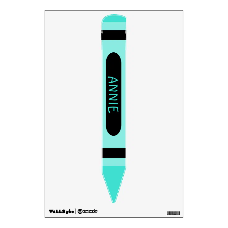 Personalized Turquoise Crayon Sign Wall Decal | Zazzle