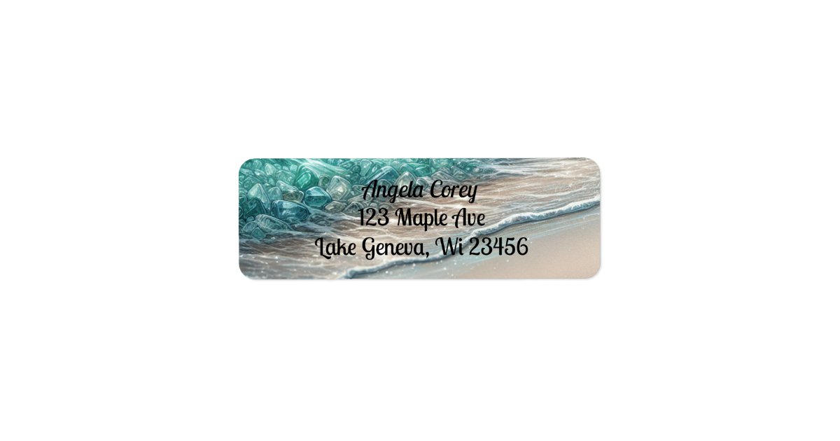 Personalized Turquoise Ocean Waves Label | Zazzle