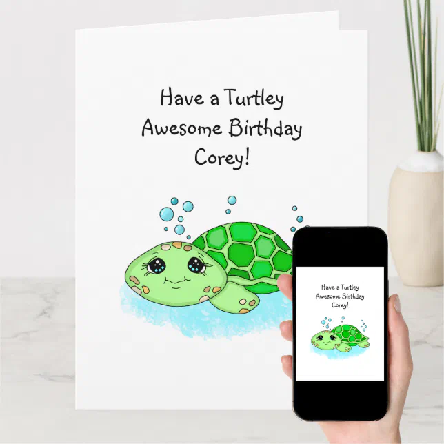 Personalized Turtle Happy Birthday | Coloring Page Card | Zazzle