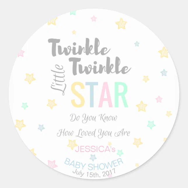 Personalized Twinkle Twinkle Little Star - Sticker | Zazzle