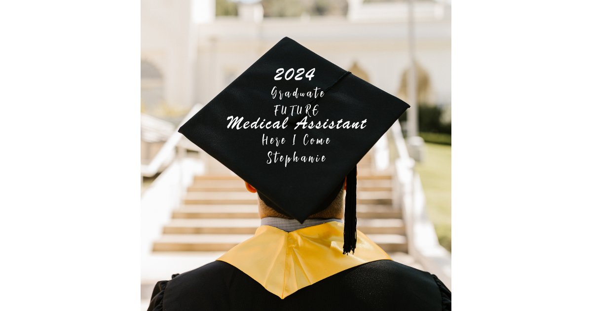 Personalized typography future MA graduation Graduation Cap Topper | Zazzle