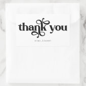 Personalized Typography Thank You Rectangular Sticker | Zazzle