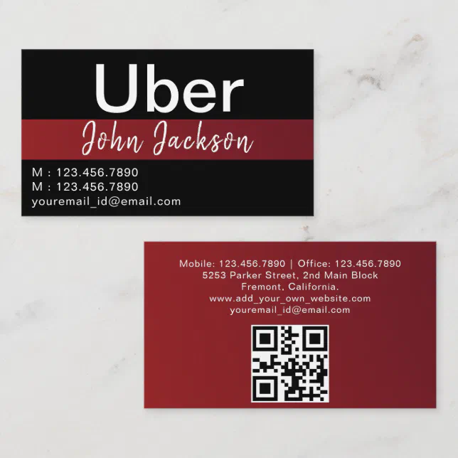 Personalized Uber Business Cards | Zazzle