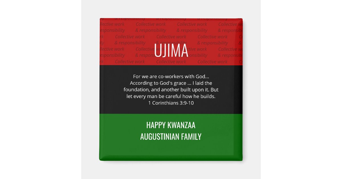 Personalized UJIMA Happy Kwanzaa Magnet | Zazzle