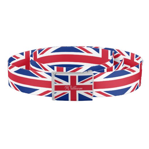 Personalized UK Union Jack British Flag Belt | Zazzle