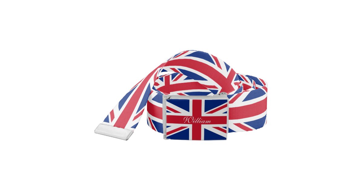 Personalized UK Union Jack British Flag Belt | Zazzle