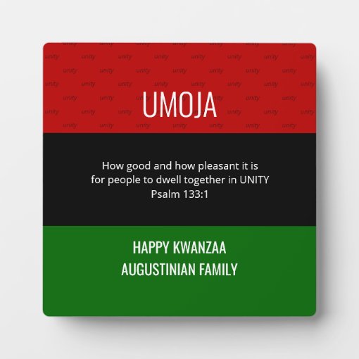 Personalized UMOJA Unity Happy Kwanzaa Plaque | Zazzle