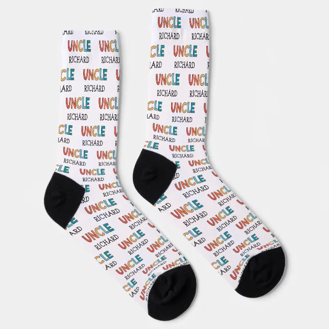 Personalized Uncle Retro Gift Best Uncle Ever Cute Socks | Zazzle