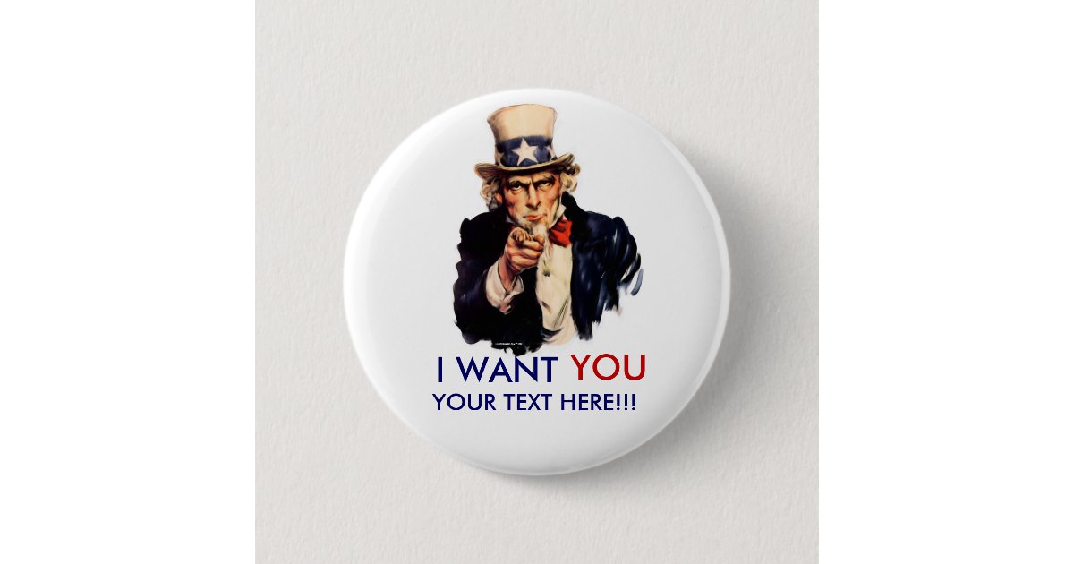 Personalized Uncle Sam Button | Zazzle