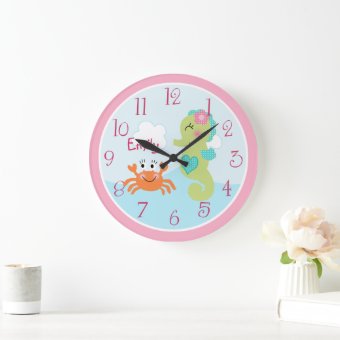 Personalized Under the Sea life Seahorse Clock | Zazzle