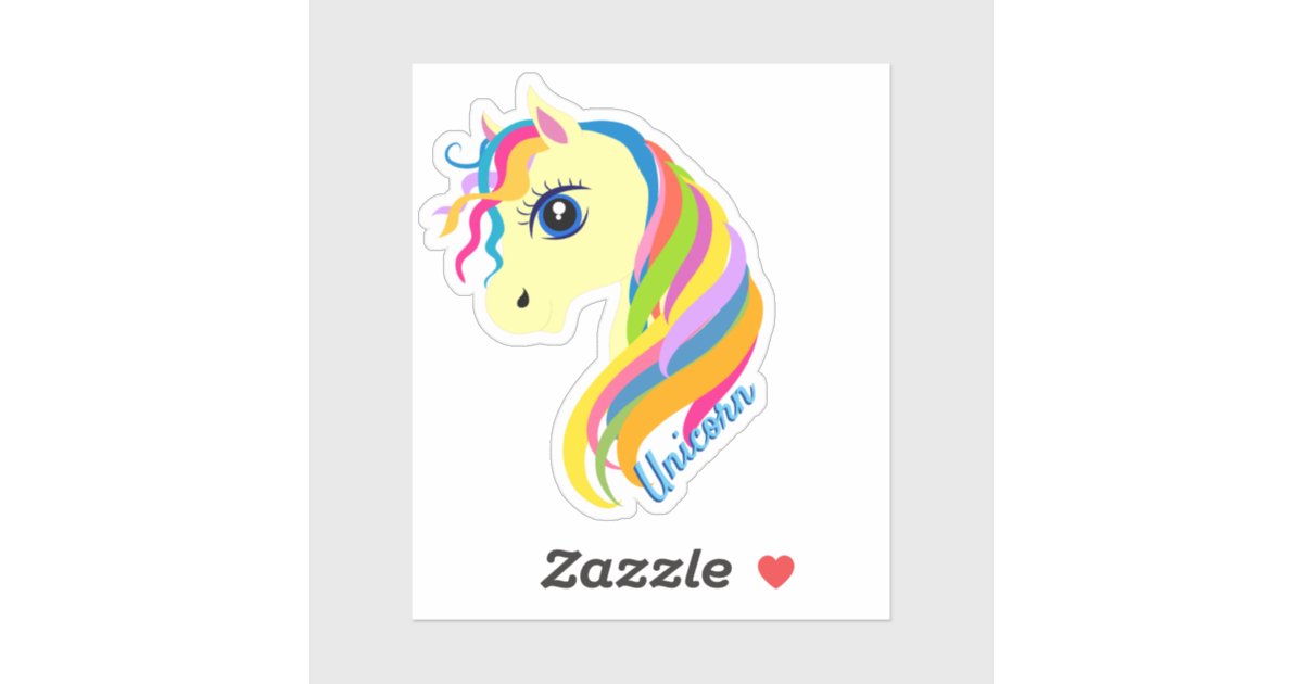 Personalized Unicorn custom name sticker label | Zazzle