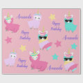 Personalized Unicorn Llama Happy Birthday Wrapping Paper | Zazzle