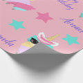 Personalized Unicorn Llama Happy Birthday Wrapping Paper | Zazzle