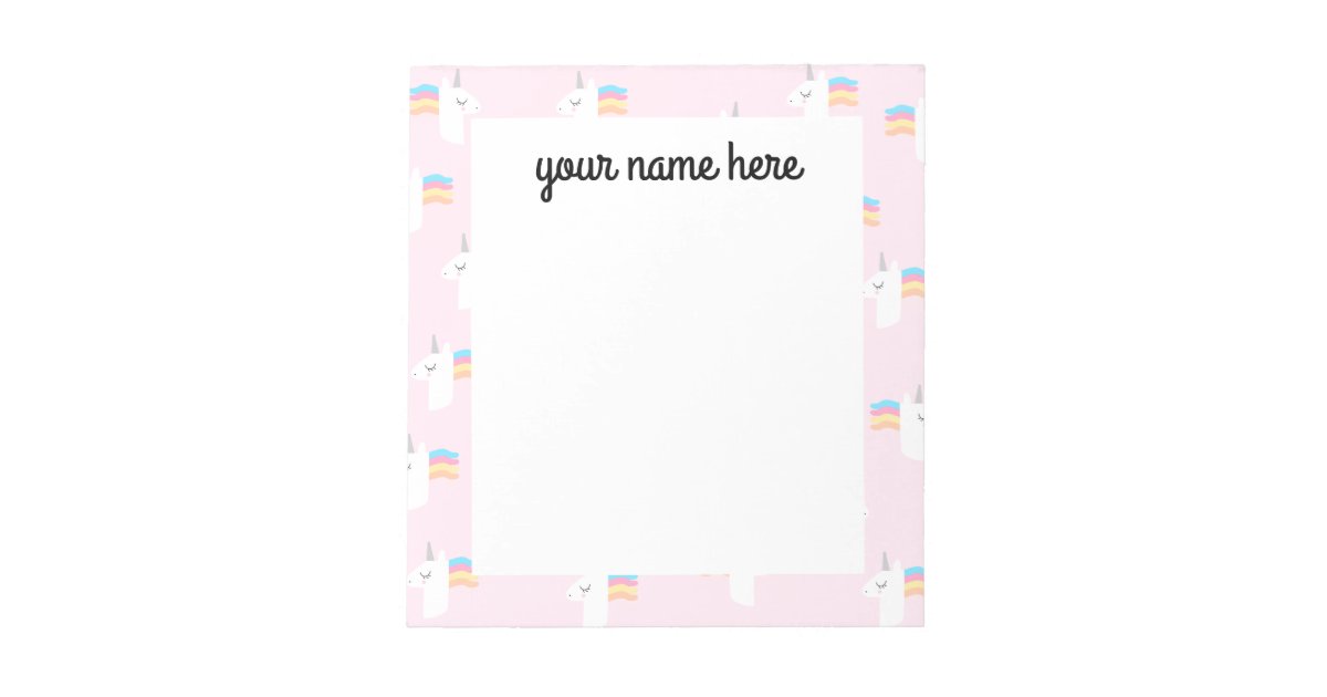 Personalized Unicorn Notepad | Zazzle