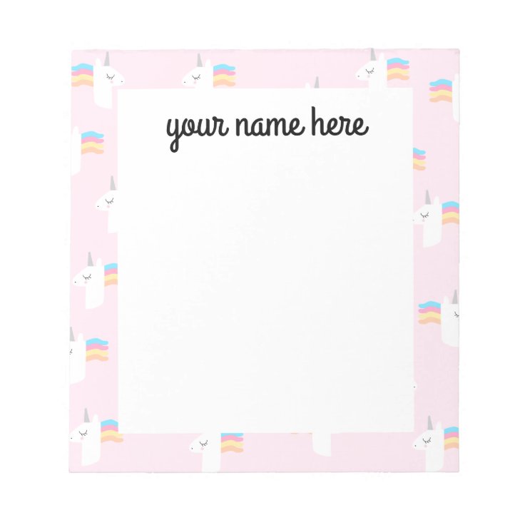 Personalized Unicorn Notepad | Zazzle