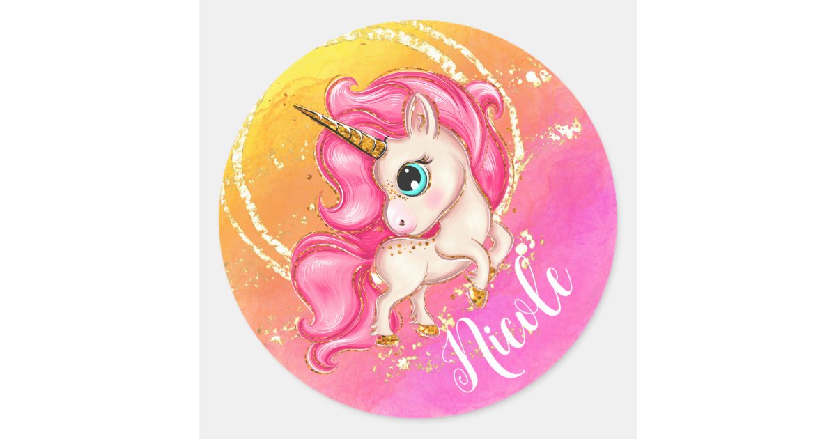 Personalized Unicorn Stickers | Zazzle