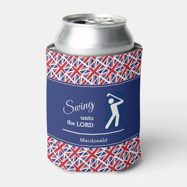 Personalized UNION JACK Golf Can Cooler | Zazzle