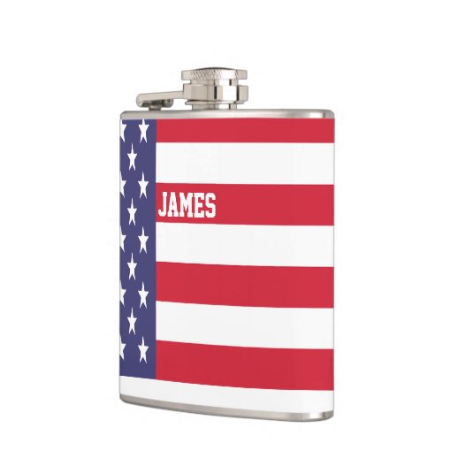 Personalized USA United States Flag Patriotic Hip Flask | Zazzle